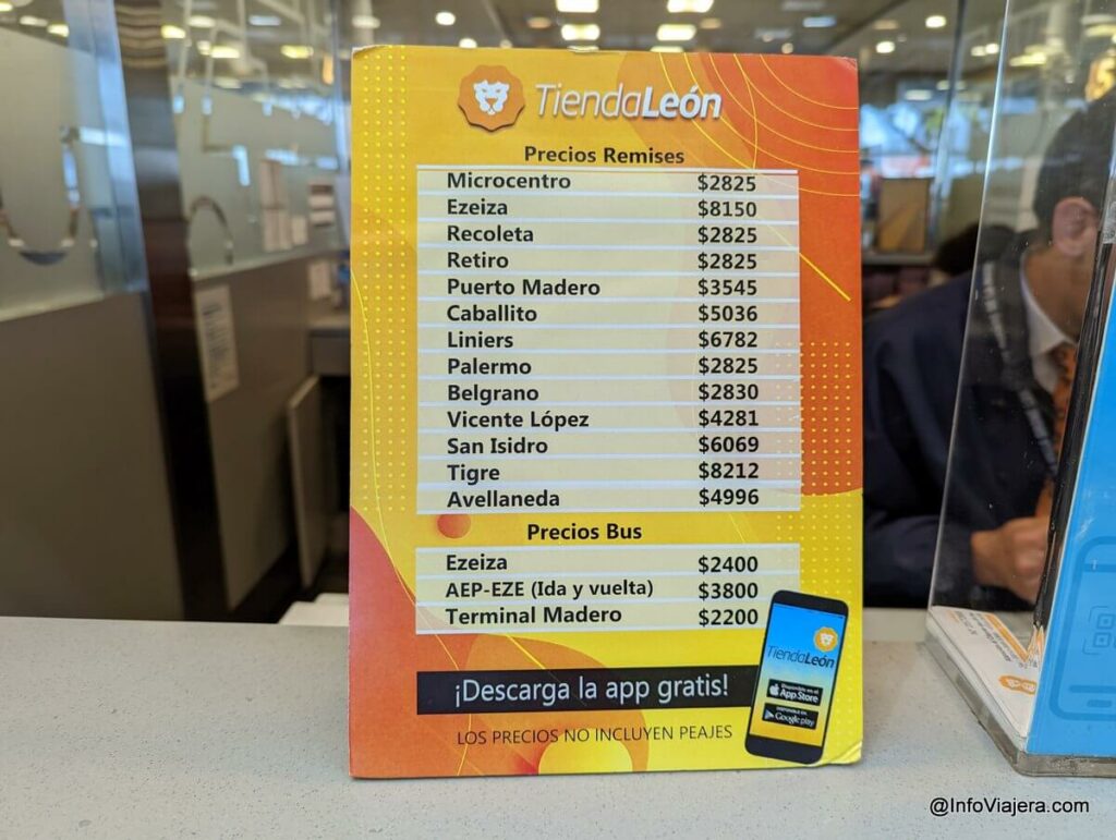 El servicio de bus de Tienda León entre Aeroparque y el aeropuerto de ...