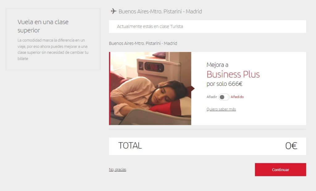 Iberia ofrece upgrade pago a clase business - Info Viajera