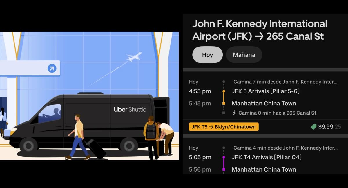 El nuevo shuttle de Uber al aeropuerto JFK de New York (USA) - Info Viajera